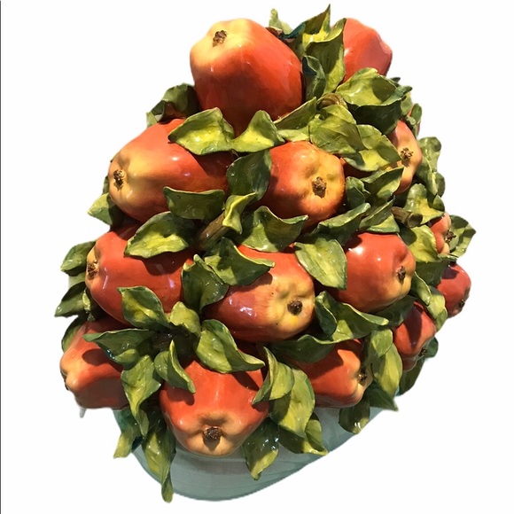 EVA GORDON | Accents | Eva Gordon For Bellagio Red Apple Oval Fan Base ...